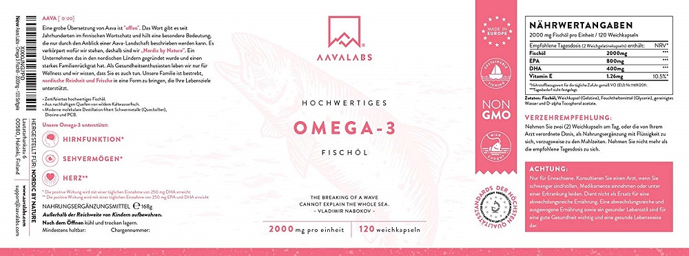 Aava Labs Omega 3 el Mejor Aceite de Pescado del 【2023】